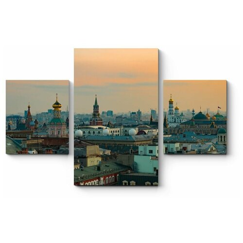 Модульная картина Закат над Москвой110x72