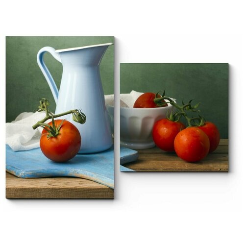 Модульная картина Спелые томаты на ветке 70x53