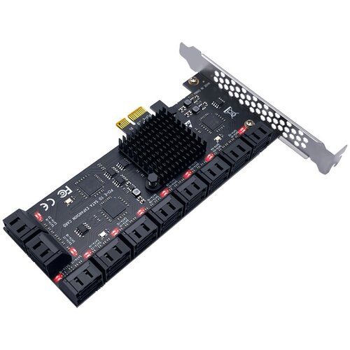 PCIe SATA Adapter Card with 20 Port SATA III 6Gbps, PCIe 3.0 X1