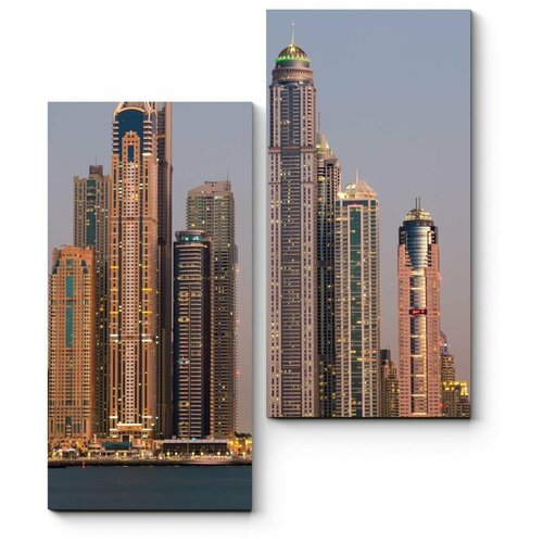Модульная картина Небоскребы сияющего Дубая 100x125