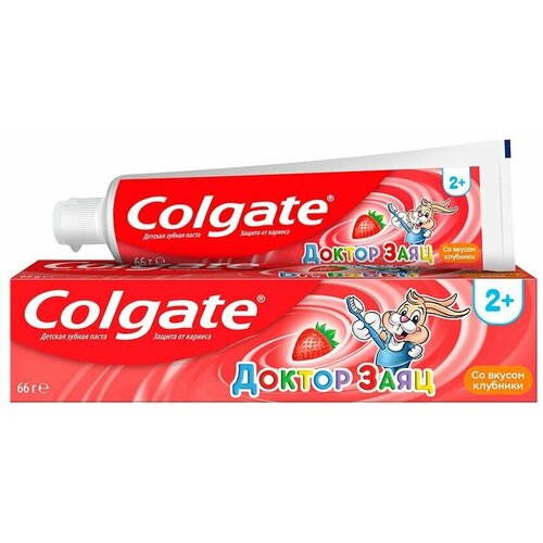 Паста зубная детская COLGATE доктор заяц со вкусом клубники (от 2 до 12 лет) 50 мл