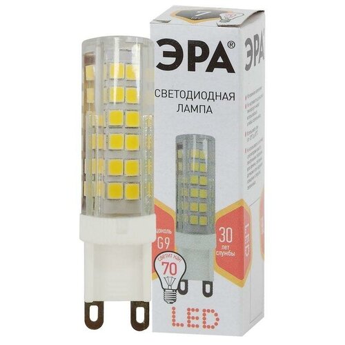 Лампа светодиодная JCD-7w-220V-corn ceramics-827-G9 560лм | код. Б0027865 | Эра (10шт. в упак.)