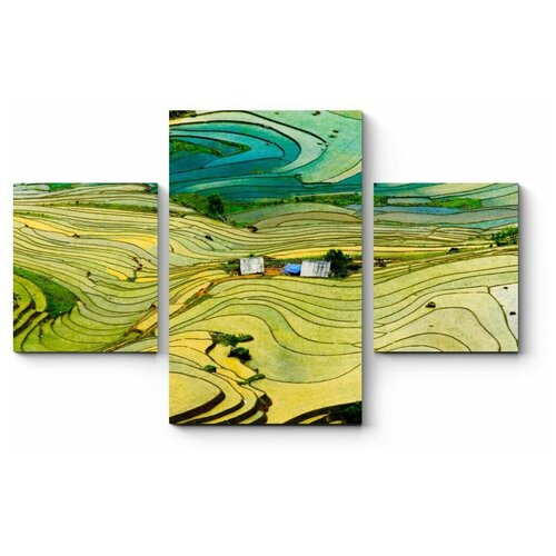 Модульная картина Рисовые поля в провинции Вьетнама 150x98