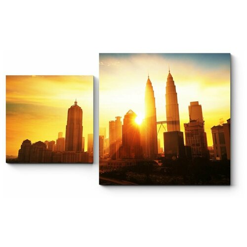 Модульная картина Куала-Лумпур встречает рассвет 140x84
