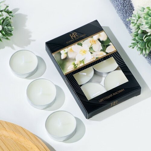 Набор чайных свечей ароматизированных "Жасмин" в подарочной коробке, 6 шт