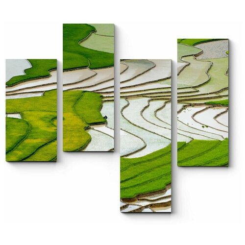 Модульная картина Рисовое поле в Му Чан Чай 154x144