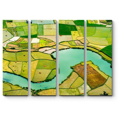 Модульная картина Рисовые поля Вьетнама 80x60