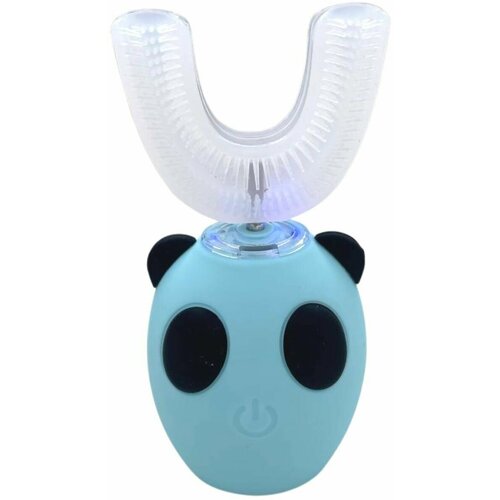 Ультразвуковая Детская электрическая зубная щетка с мультяшным рисунком Синяя