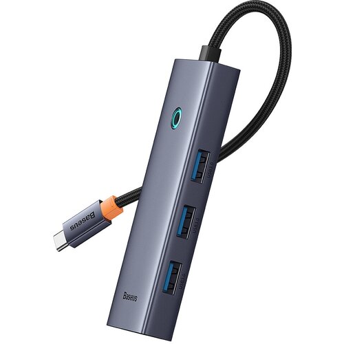 Хаб OS-Baseus Flite Series 4-Port HUB (Type-C - USB3.0*4) Серый (B0005280A813-03)