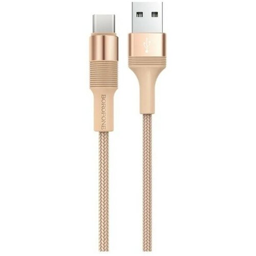 Кабель Borofone BX21, Type-C - USB, 3 А, 1 м, тканевая оплётка, красный