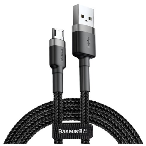 Кабель Baseus cafule USB - micro USB 2.4A 0.5M Черно-серый