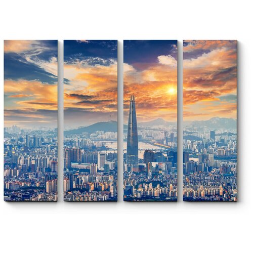 Модульная картина Величественный Сеул в лучах солнца 60x45