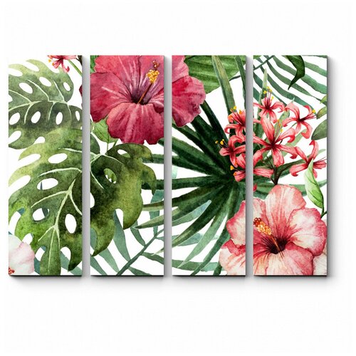 Модульная картина Тропические цветы 110x83