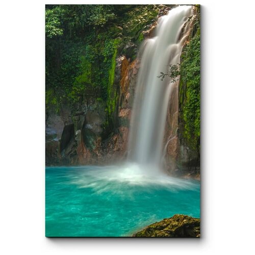 Модульная картина Лазурь вод затерянного водопада, Коста Рика60x90