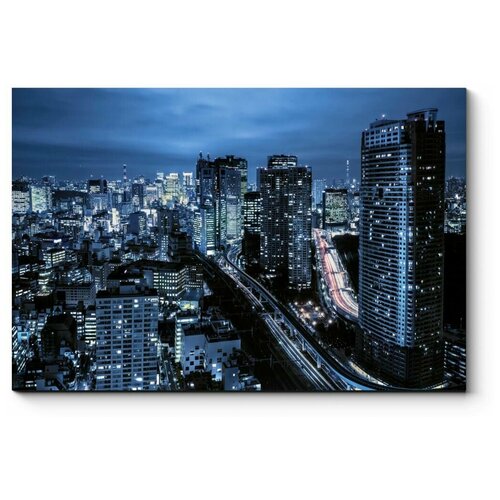 Модульная картина Токийские небоскребы ночью 60x40