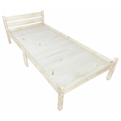 Кровать односпальная Классика Компакт сосновая со сплошным основанием, без покраски, 90х190 см