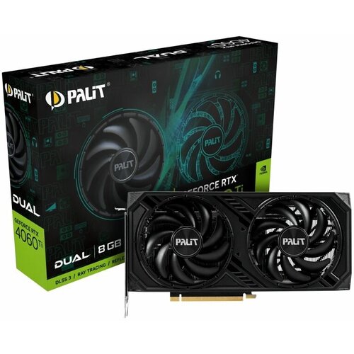 Видеокарта Palit RTX 4060 Ti DUAL, 8 ГБ (NE6406T019P1-1060D)