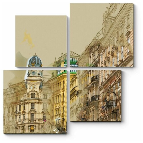 Модульная картина На старых улочках Вены 170x170