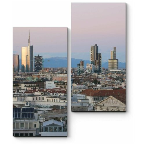 Модульная картина Панорама Милана с крыши Миланского собора70x88