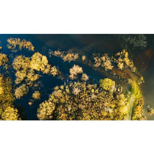 Картина на холсте 60x110 Альянс Лес "Вода река природа" на подрамнике / интерьер/ декор