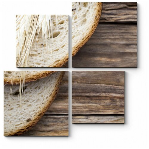 Модульная картина Ломтики горячего хлеба 70x70