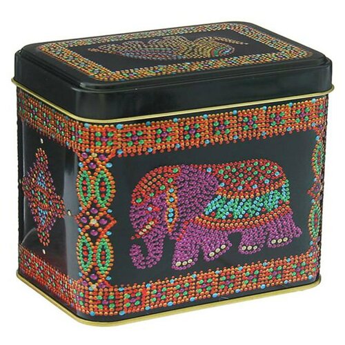 Рязанская фабрика жестяной упаковки Банка для сыпучих продуктов «Индийский слон», 400 мл, 6,7×9,8×6,9 см, прямоугольная, цвет микс
