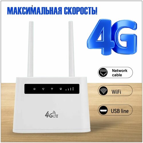 Wi-Fi-роутер с слотом для Sim-карты, LTE, 2,4 ГГц, 300 Мбит/с