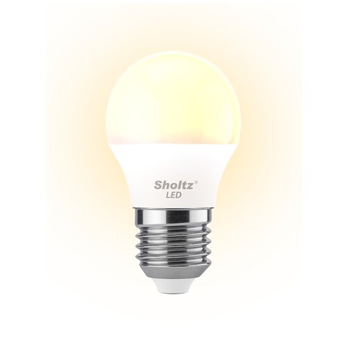 Комплект из 3 светодиодных энергосберегающих ламп Sholtz шар G45 5Вт E27 3000К 220В пластик (Шольц) LEB3021T