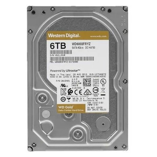 3.5" 6 ТБ Жесткий диск WD Gold (WD6003FRYZ)