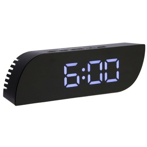 Часы-будильник Sakura SA-8528, электронные, будильник, 3хААА, чёрные 9618913