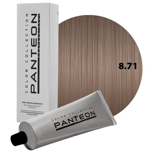 Panteon Color Collection Стойкая крем-краска для волос для профессионального применения, 8.71 блондин коричнево-пепельный, 100 мл