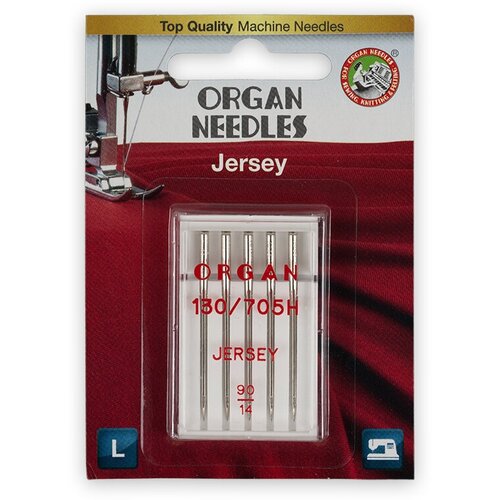 Иглы для быт. шв. машин ORGAN для джерси 5 шт в блистере 5205090BL № 90