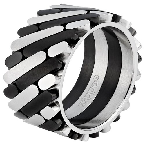 Кольцо плетеное Zippo, размер 21, черный, серебряный