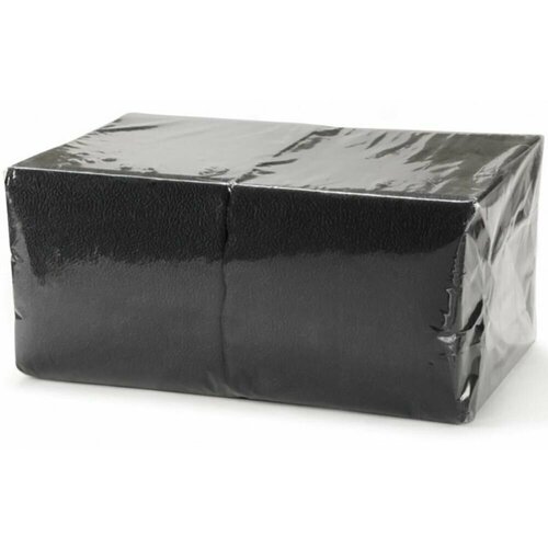 Салфетки бумажные 33х33см 2-х слойные упаковка 200шт черные, 3 упаковки