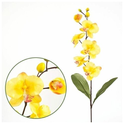 Искусственные цветы орхидея фаленопсис "Спринг" желтая 73 см для декора
