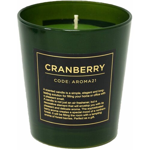Свеча ароматическая Cranberry, цвет зелёный