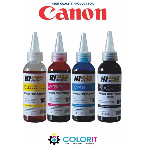 Комплект универсальных чернил Hi-BLACK для Canon, 4 цвета на водной основе (CMYK)