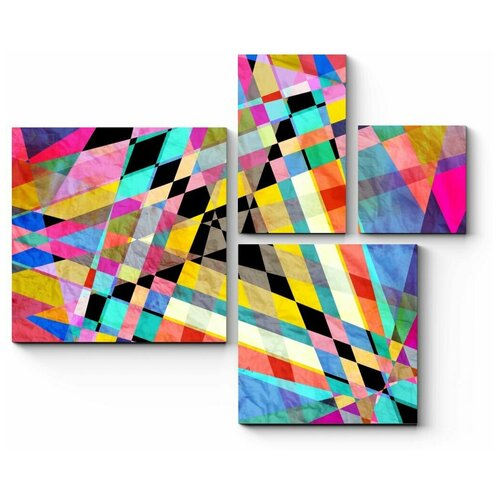 Модульная картина Пересечение цветов 112x93