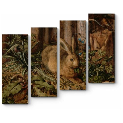 Модульная картина Заяц в лесу, Ханс Хоффман 120x104