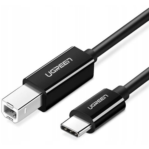 Кабель Ugreen US241 (50446) USB-C to USB Type-B Print Cable (2 метра) для подключения принтера чёрный