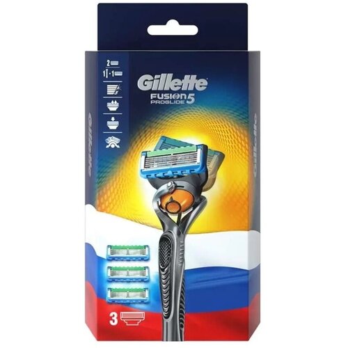 Станок для бритья ProGlide Flexball со сменной кассетой + сменные кассеты для бритья 2 шт, Gillette Fusion, Польша