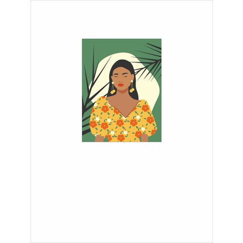 Картина Art IrbisPrint, Портрет девушки в стиле минимализм, 50х65 см, натуральный холст на подрамнике