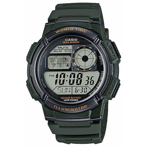 Наручные часы CASIO Collection AE-1000W-3AVEF, оранжевый, зеленый