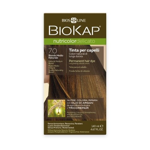BioKap Nutricolor Delicato стойкая крем-краска для волос, 7.0 средне-русый, 140 мл