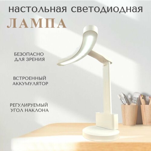 Лампа настольная для школьника светодиодный светильник с органайзером