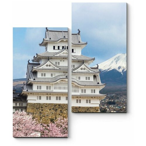 Модульная картина Himeji Castle and full cherry blossom80x100