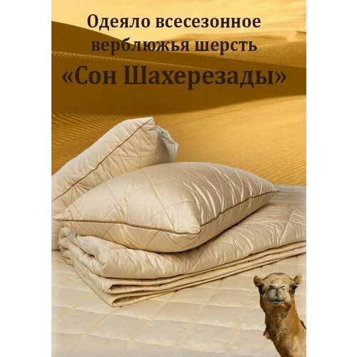 Одеяло "Сон Шахерезады', верблюжий пух, 220х240, стеганое, всесезонное