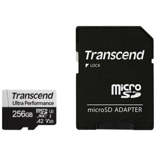 Карта памяти micro SDXC 256Gb Transcend 340S UHS-I U3 V30 A2 + ADP (160/125 Mb/s)