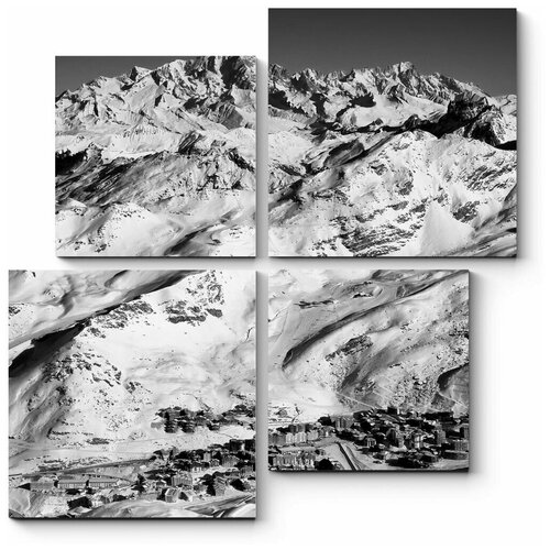 Модульная картина Могущественные горы 110x110