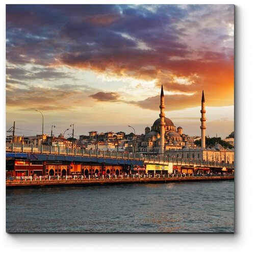 Модульная картина Захватывающий вид на закатный Стамбул 60x60